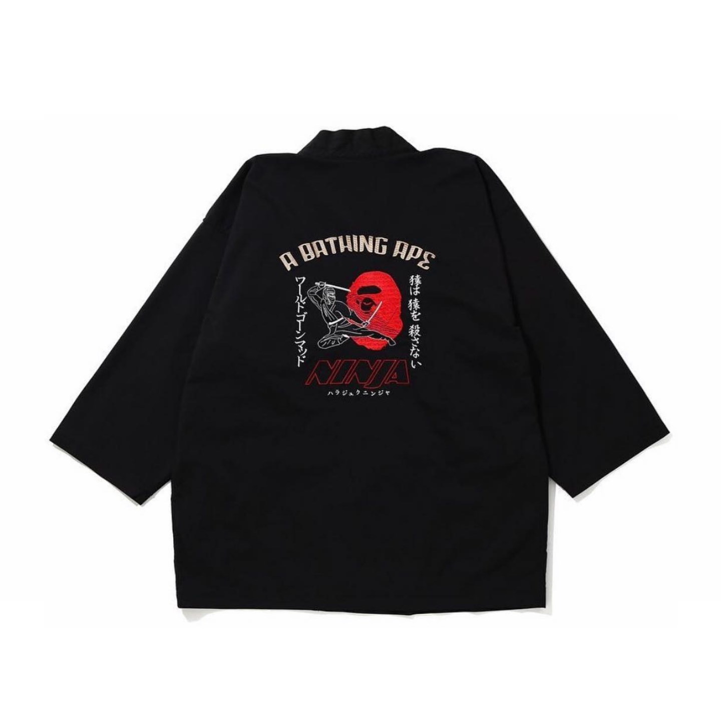 Рубашка BAPE Ninja Kimono Shirt Black купить оригинал, цвет Черный